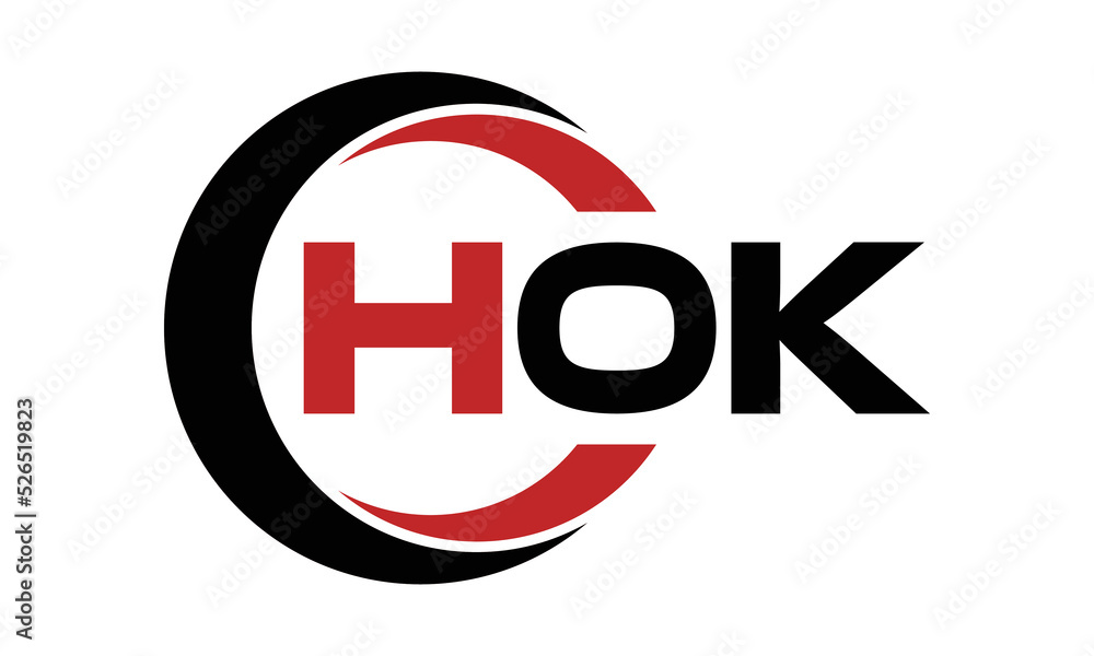 HOK three letter swoosh logo design vector template | monogram logo ...