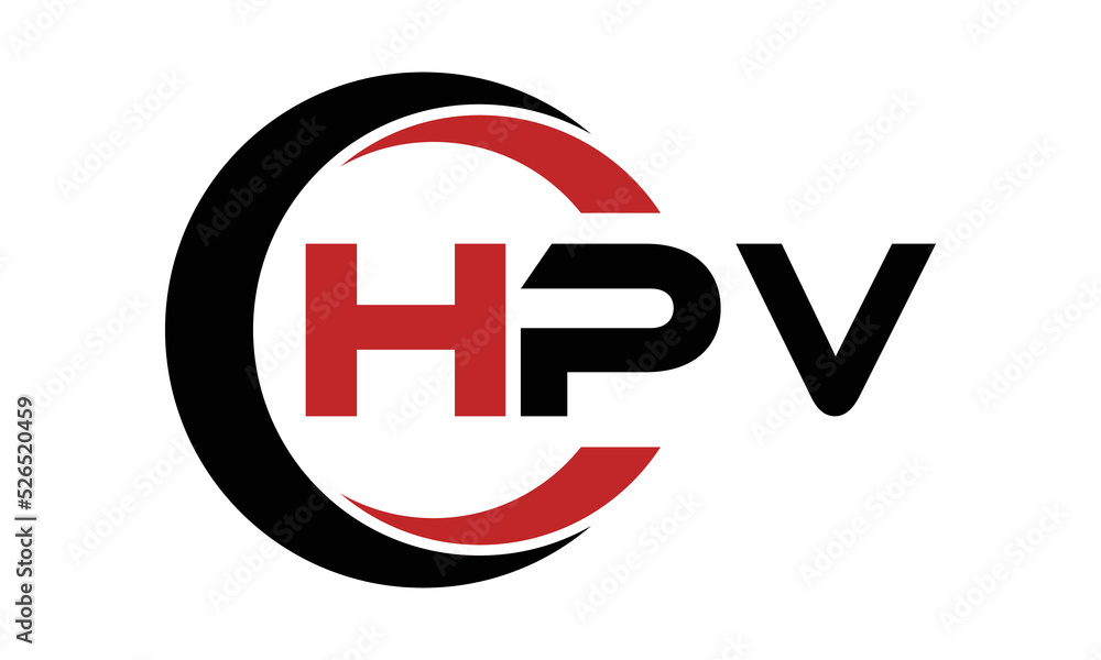 HPV three letter swoosh logo design vector template | monogram logo ...