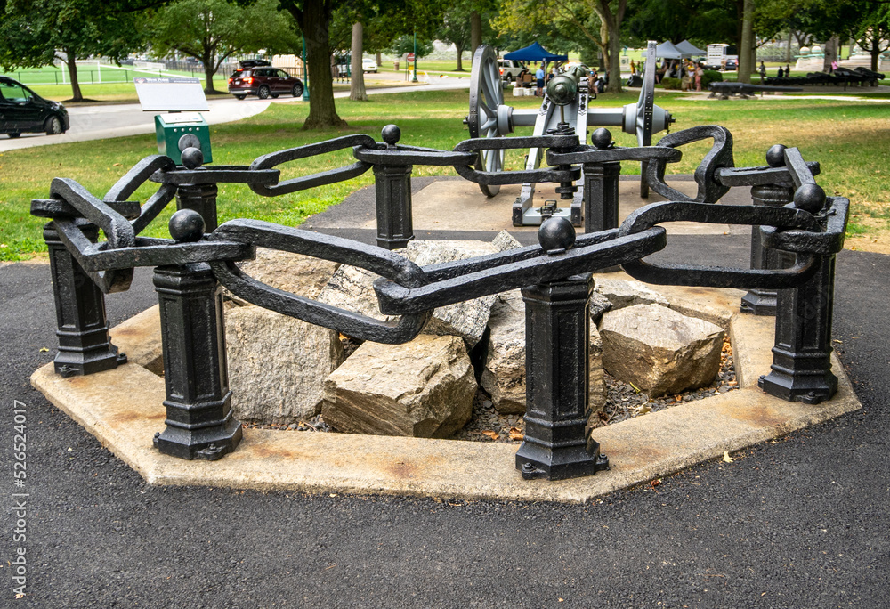 West Point, NY - USA - Aug 26, 2022: Landscape view of The Great Chain ...