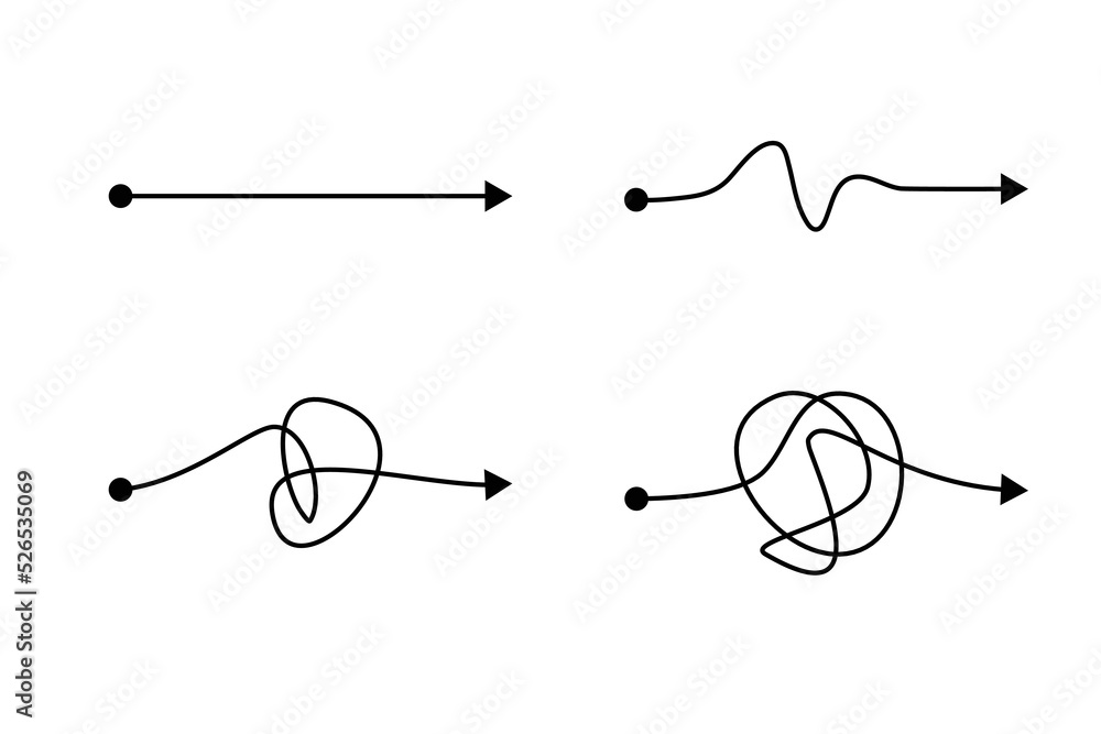 Confusion clarity path doodle vector idea concept. complex. messy line ...