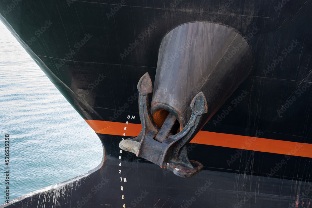 Howsepipe and anchor in vessel hull Stock Photo | Adobe Stock