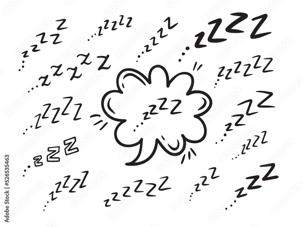 Zzz icon, sleep sign. Snoring symbol, zzzz pictogram, snore sign, sound ...