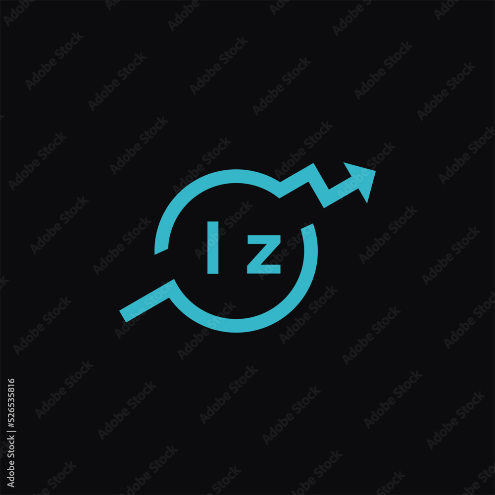 Initial letter LZ growing outline, triangle and particle style designs ...