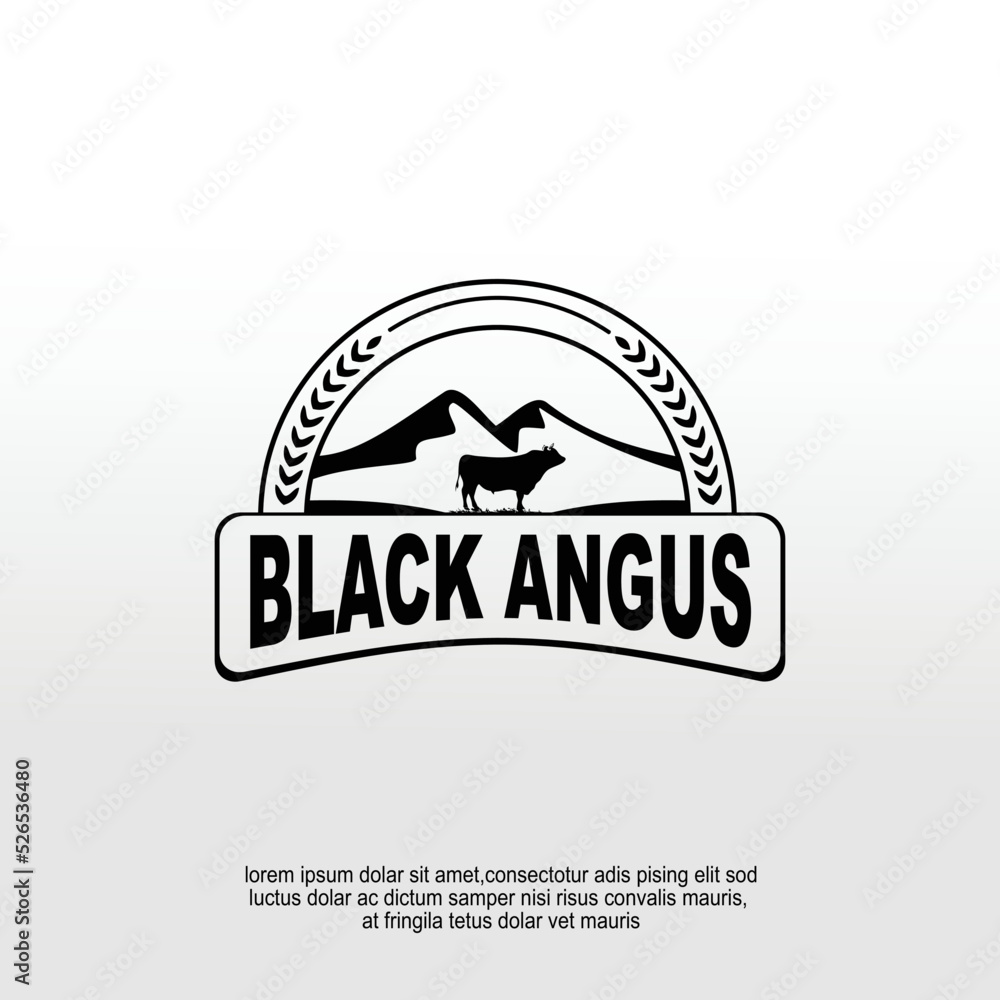 black angus cattle farm logo design idea Stock Vector | Adobe Stock