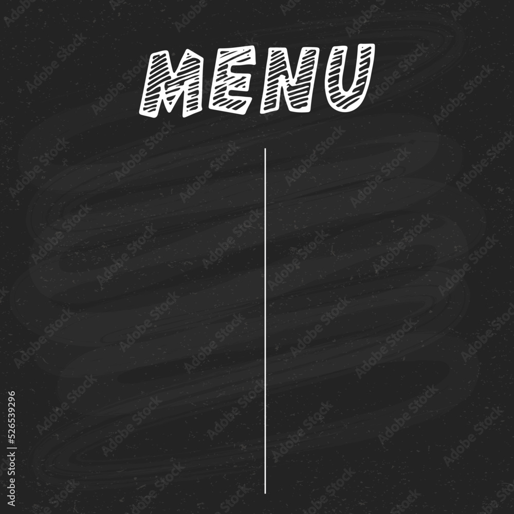 Menu on chalkboard. Lettering set for cafe restaurant bar shop design ...