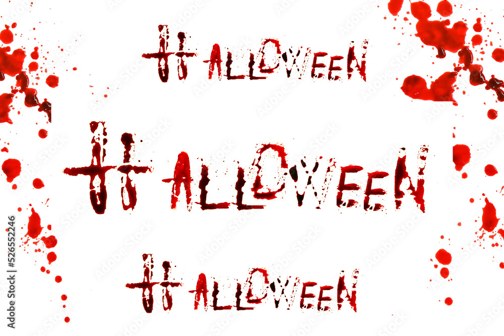 halloween lettering.Bloody inscription Halloween in a bloody frame ...