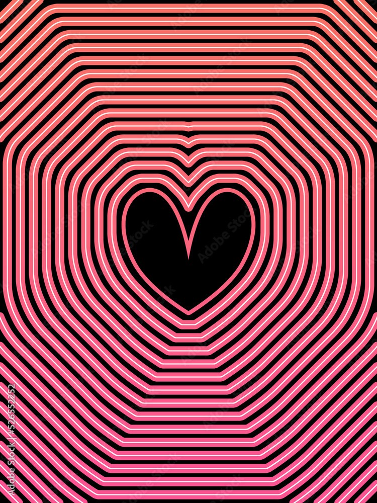 Heart Pattern line art/ illustration/ background in vibrant color ...