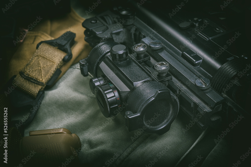 Rifle scope optical sight, Weapons and military equipment for army ...