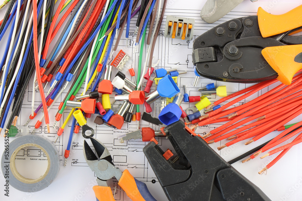 Electrical tools and materials for the installation of an electrical ...