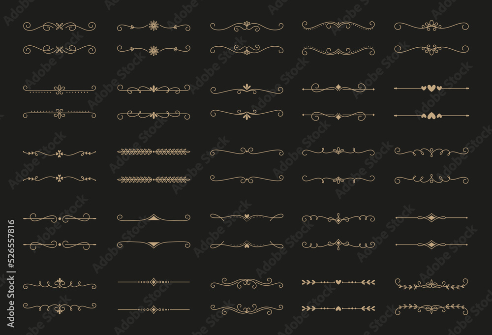 Simple art text frames and dividers, royal flourishes decorative ...