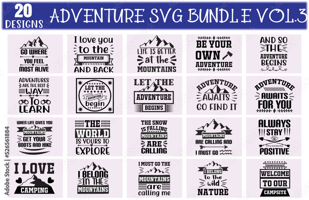 adventure svg bundle vol.3 Stock Vector | Adobe Stock