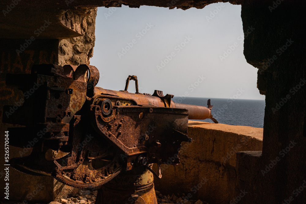 Destroyed Artillery Cannon, Raketna Baza Stupišće, Vis Croatia Stock ...