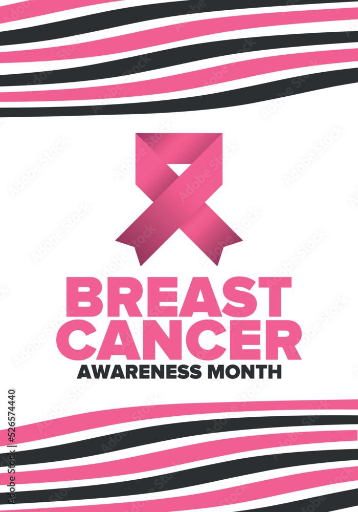 Breast Cancer Awareness Month. Pink october. Pink ribbon. Woman ...