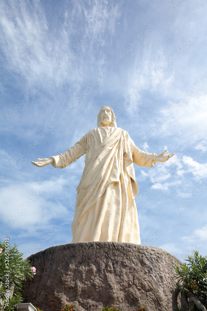 statue of christ the saviour at pilgrimage island , hundred islands ...