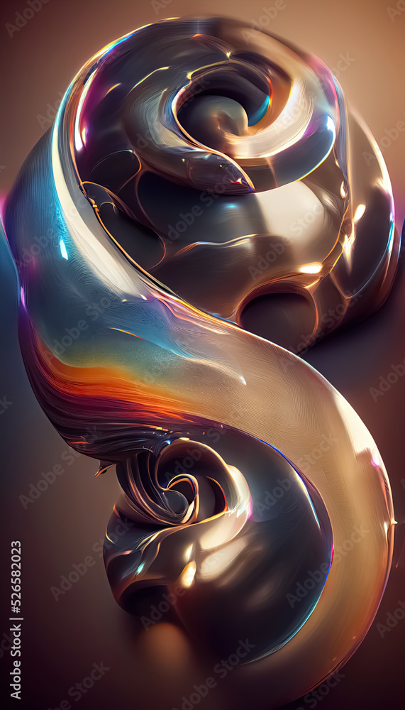 Liquid mercury dynamic glossy fluid abstract sci-fi tech background ...