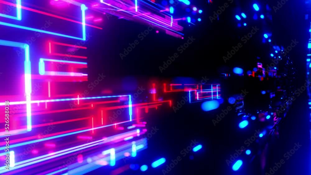 Neon light, sci-fi constructions, mysterious 3d objects and hologram ...