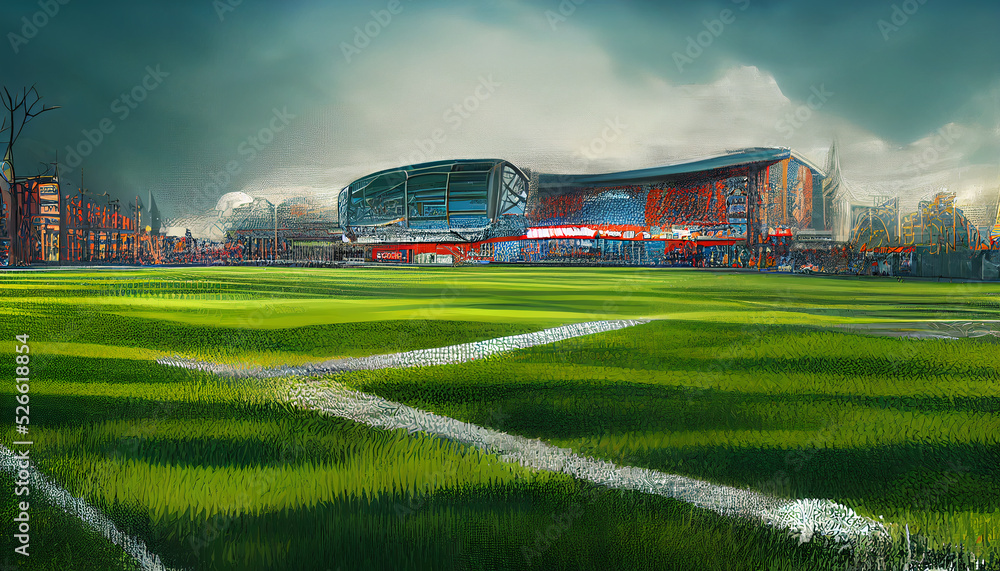 English Football Stadium Stock Illustration | Adobe Stock