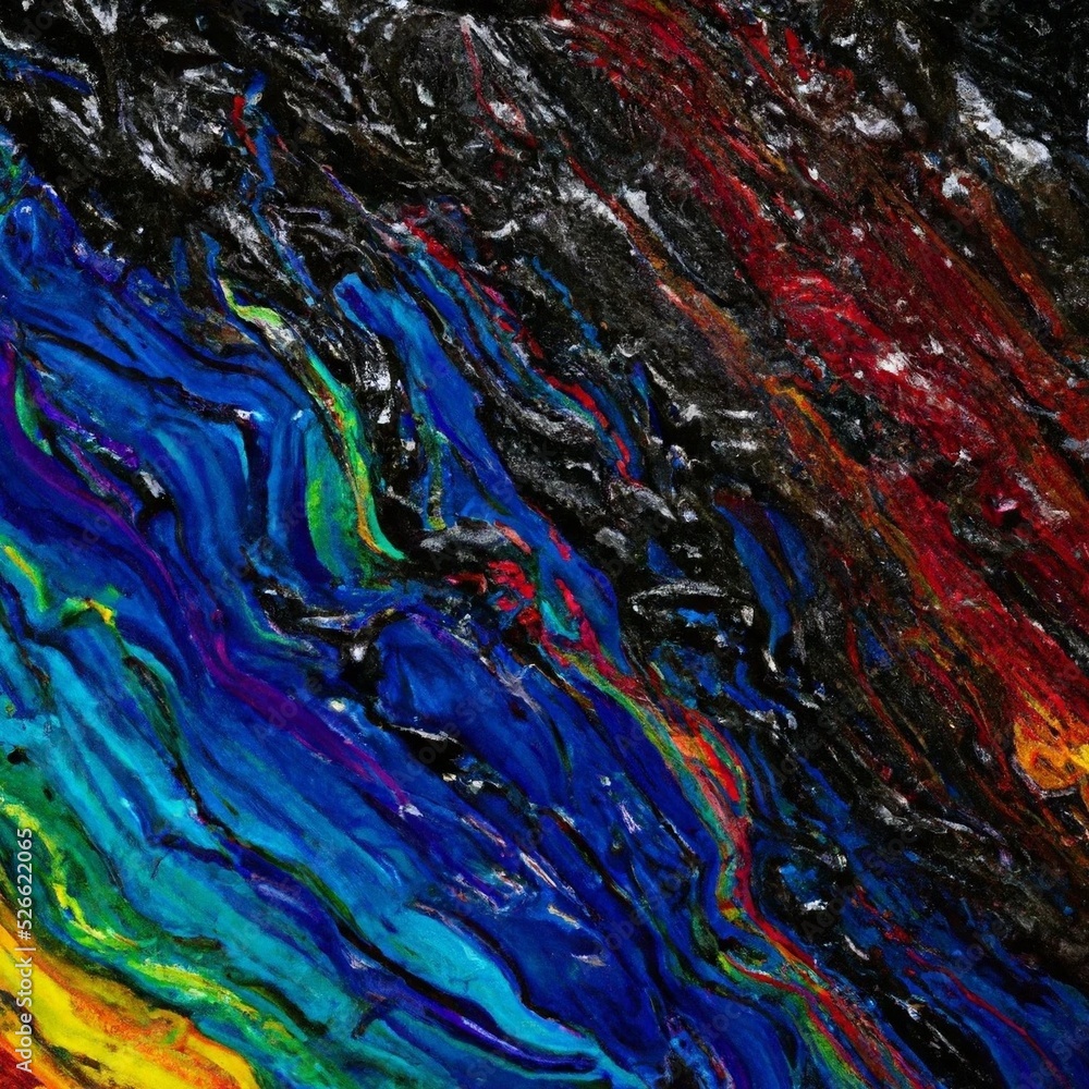 Abstract art background. Acrylic painting on canvas with dark palette ...