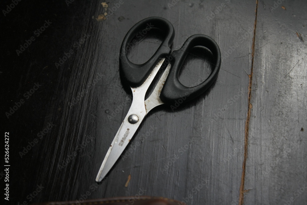 scissors photo with aesthetic background Stock Photo | Adobe Stock