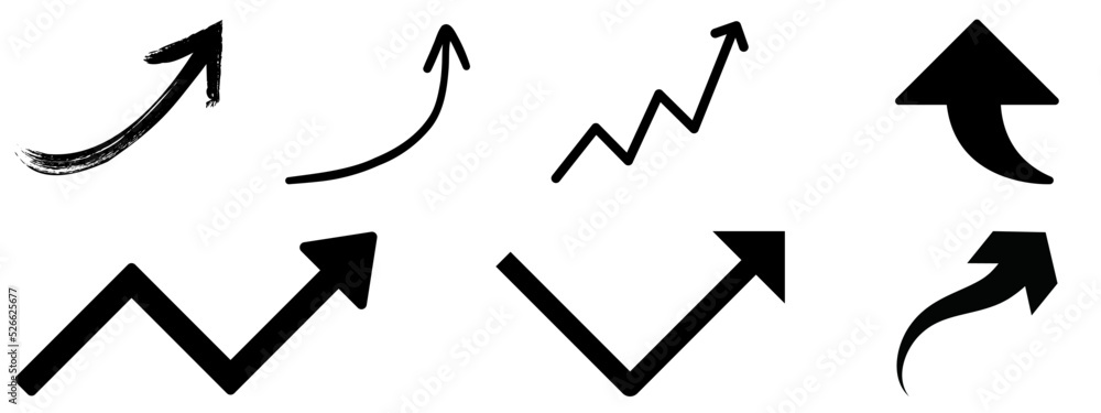 Up side arrow icon collection. Flat Vector illustration arrows. Stock ...