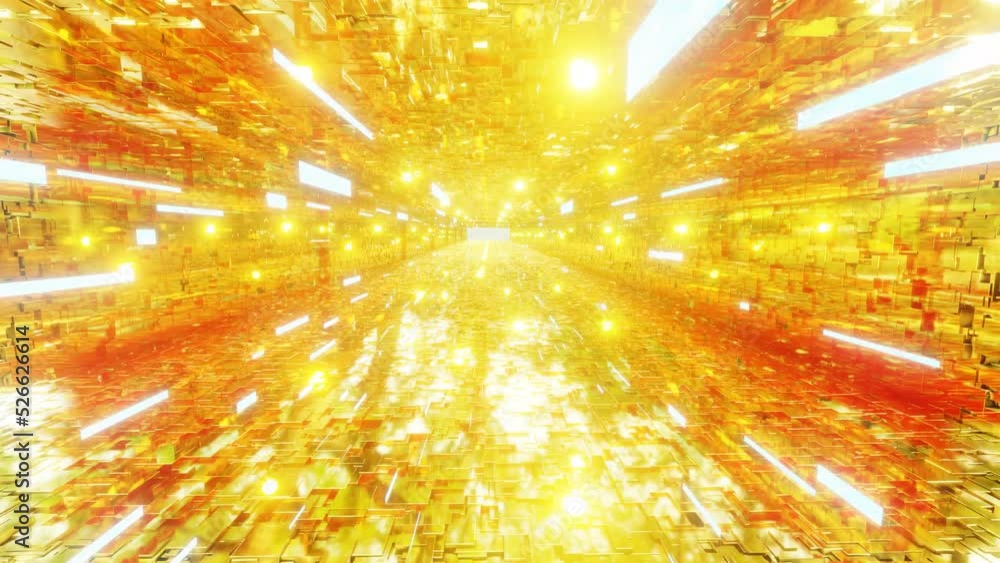 Huge golden glitter abstract Sci-fi graphic background, Looping Sci-fi ...