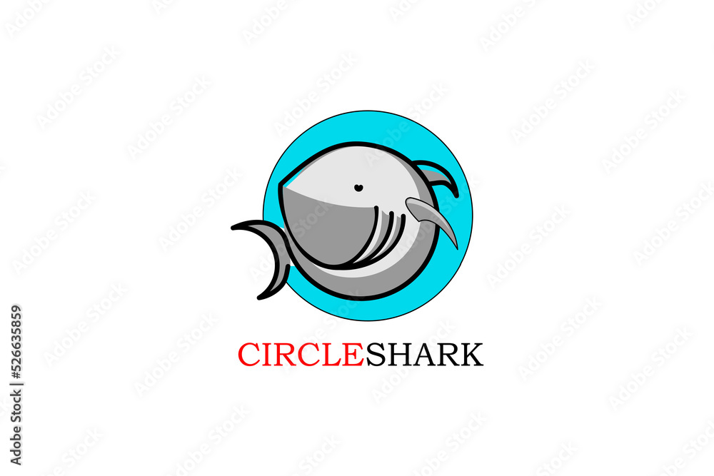 png shark logo in circle Stock Illustration | Adobe Stock