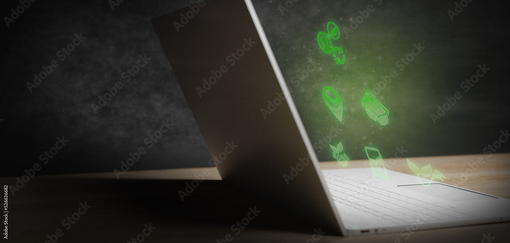 Green ecology environment concept NET ZERO icons and symbols save the ...