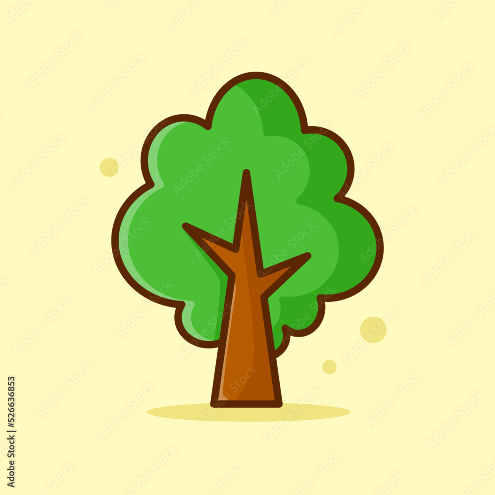 Tree Cartoon Vector Illustration. Good Used for Sticker, Logo, Icon ...