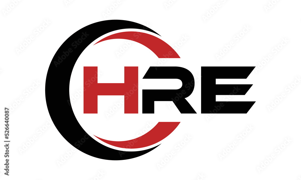 HRE three letter swoosh logo design vector template | monogram logo ...