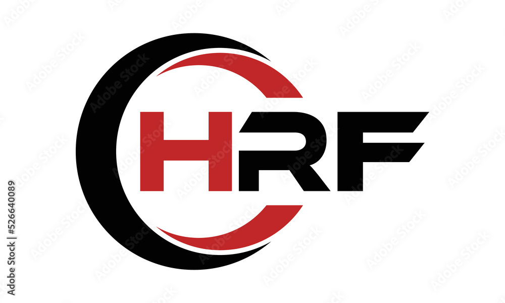 HRF three letter swoosh logo design vector template | monogram logo ...