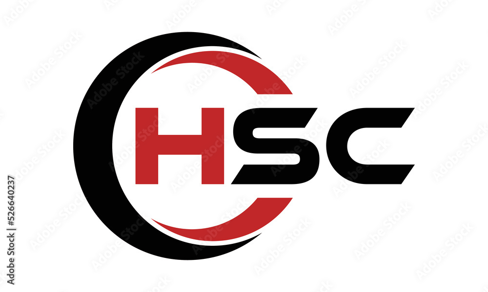 HSC three letter swoosh logo design vector template | monogram logo ...