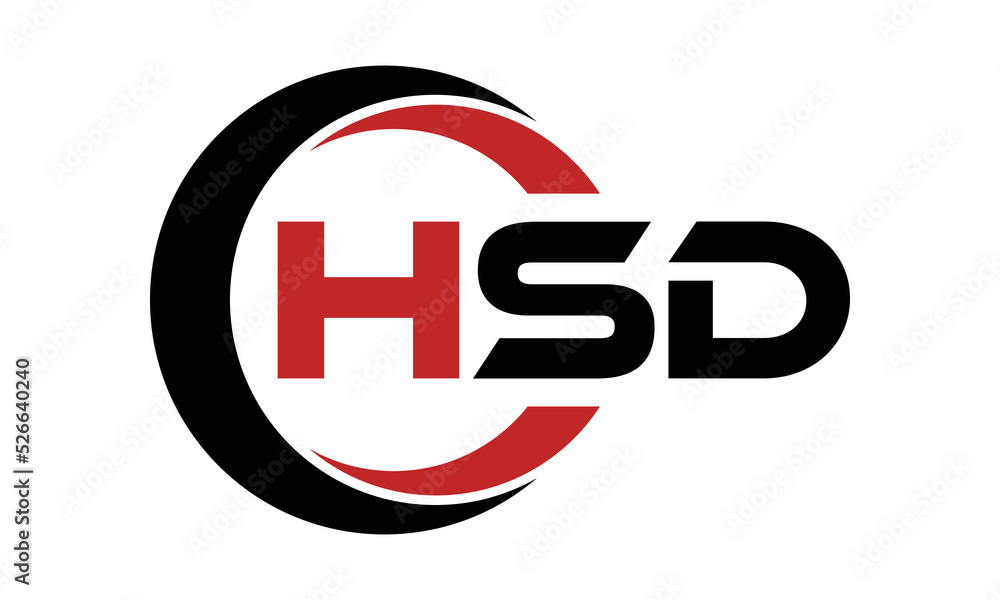 HSD three letter swoosh logo design vector template | monogram logo ...