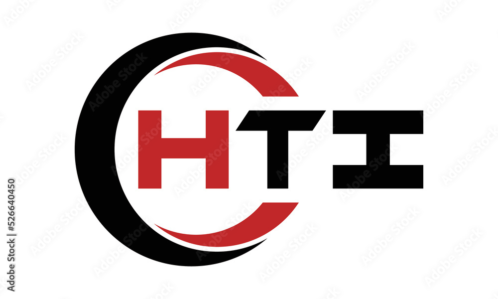 HTI three letter swoosh logo design vector template | monogram logo ...