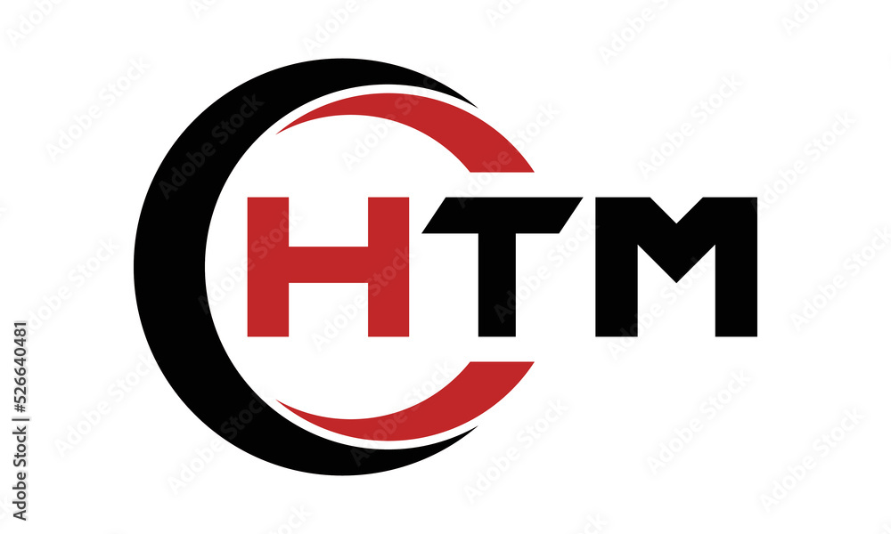 HTM three letter swoosh logo design vector template | monogram logo ...