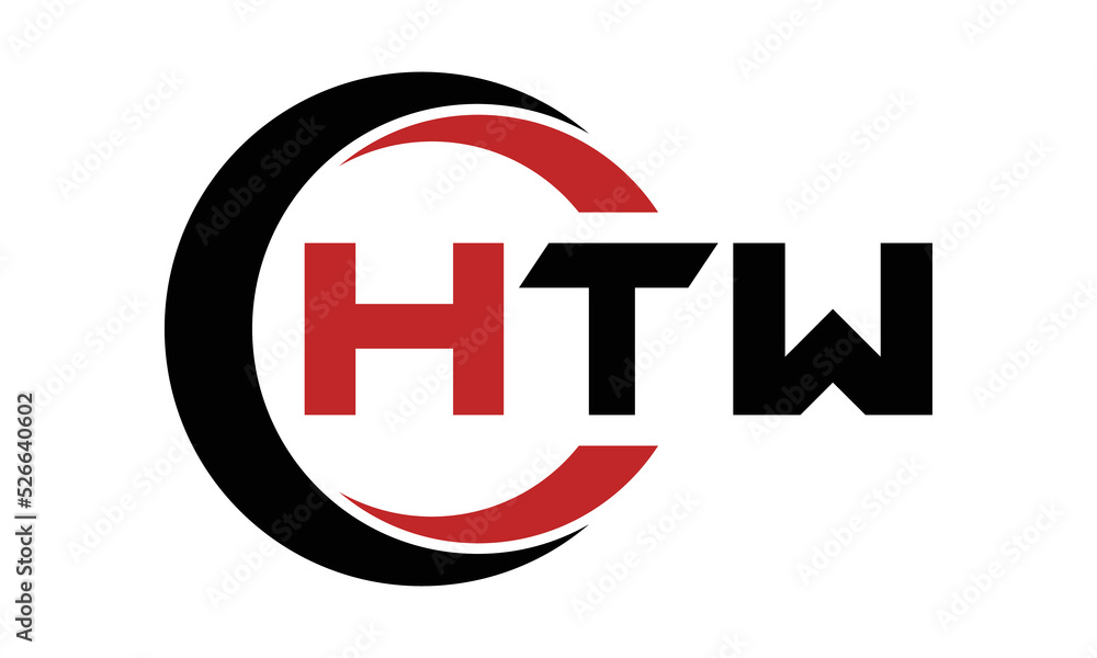 HTW three letter swoosh logo design vector template | monogram logo ...
