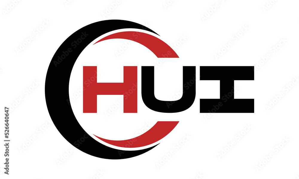 HUI three letter swoosh logo design vector template | monogram logo ...