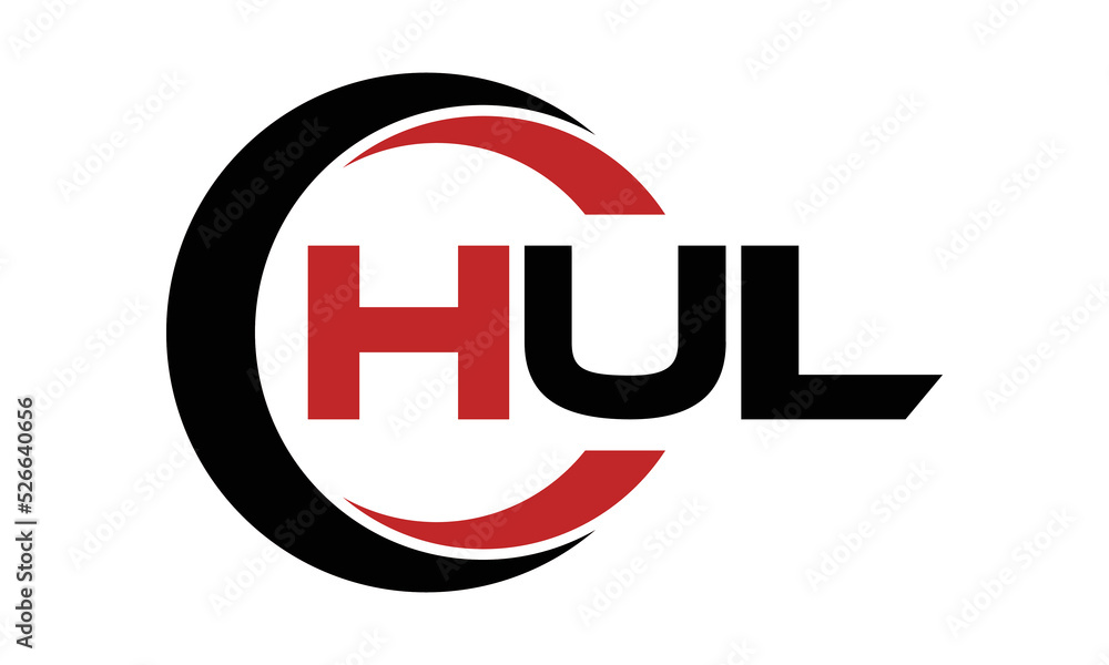 HUL three letter swoosh logo design vector template | monogram logo ...