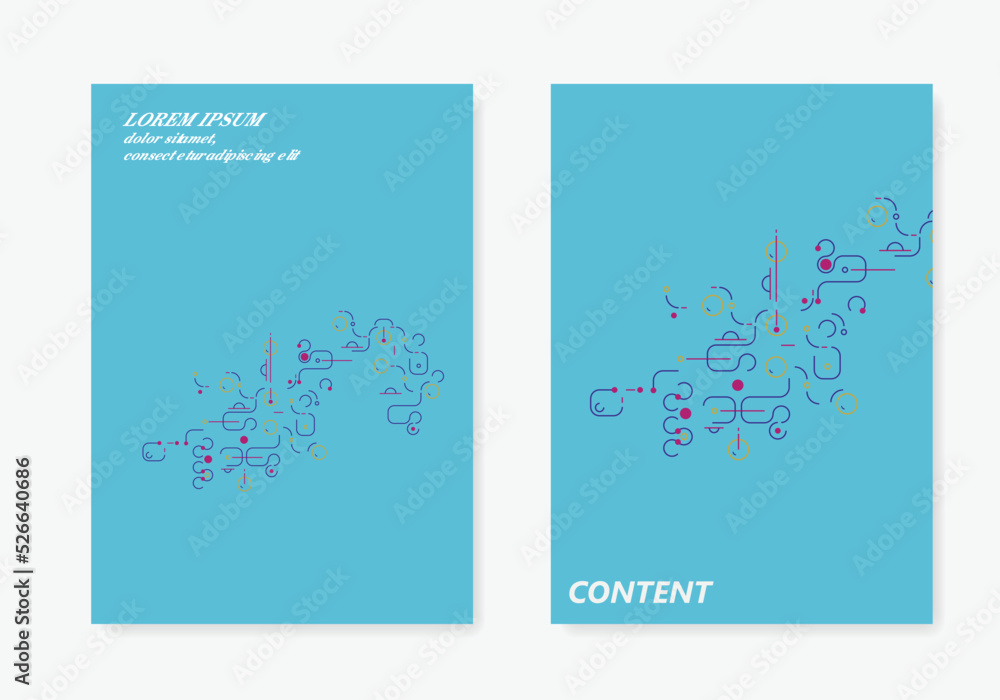 Cover brochure with geometric connect shapes. Document concept. Modern ...