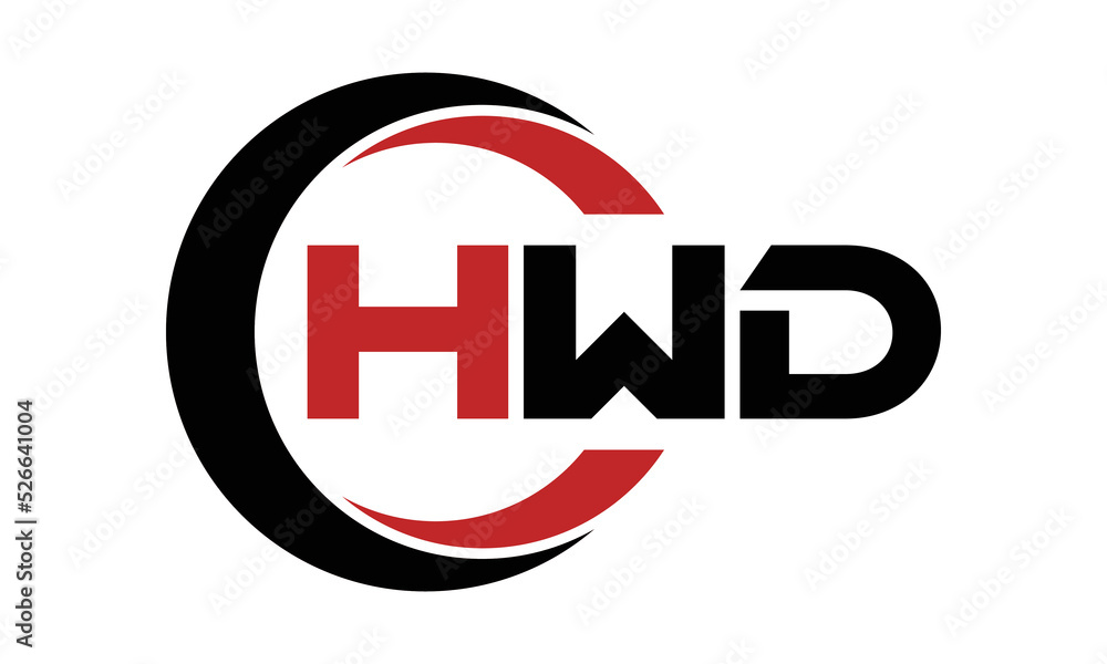 HWD three letter swoosh logo design vector template | monogram logo ...