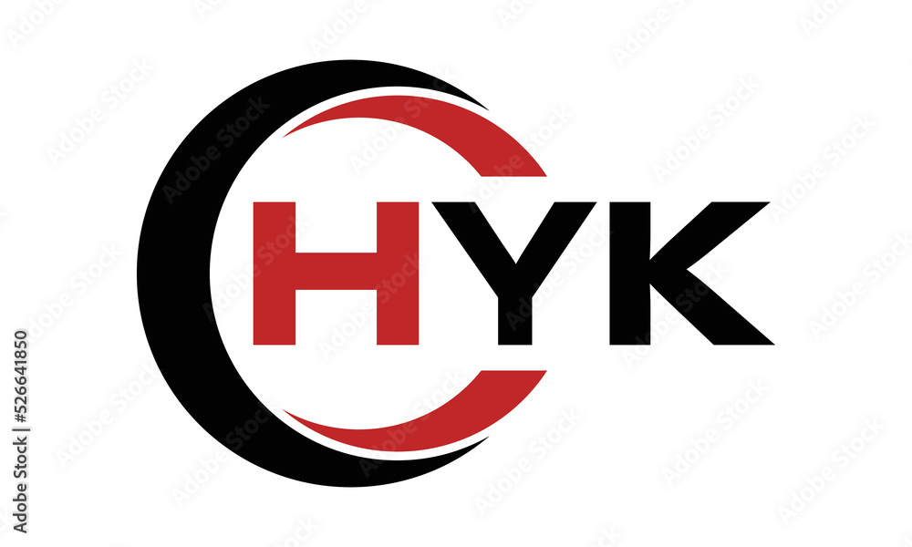 HYK three letter swoosh logo design vector template | monogram logo ...