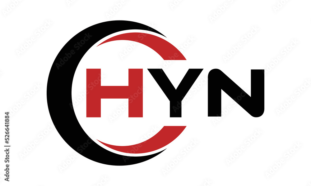 HYN three letter swoosh logo design vector template | monogram logo ...