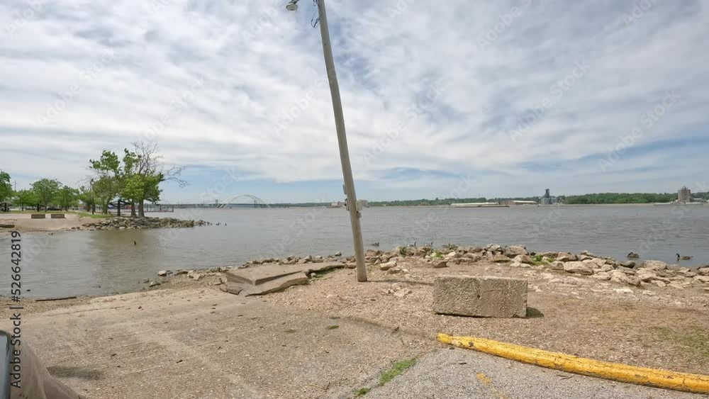 Time lapse of Canadian Geese swimming in the Mississippi River along ...