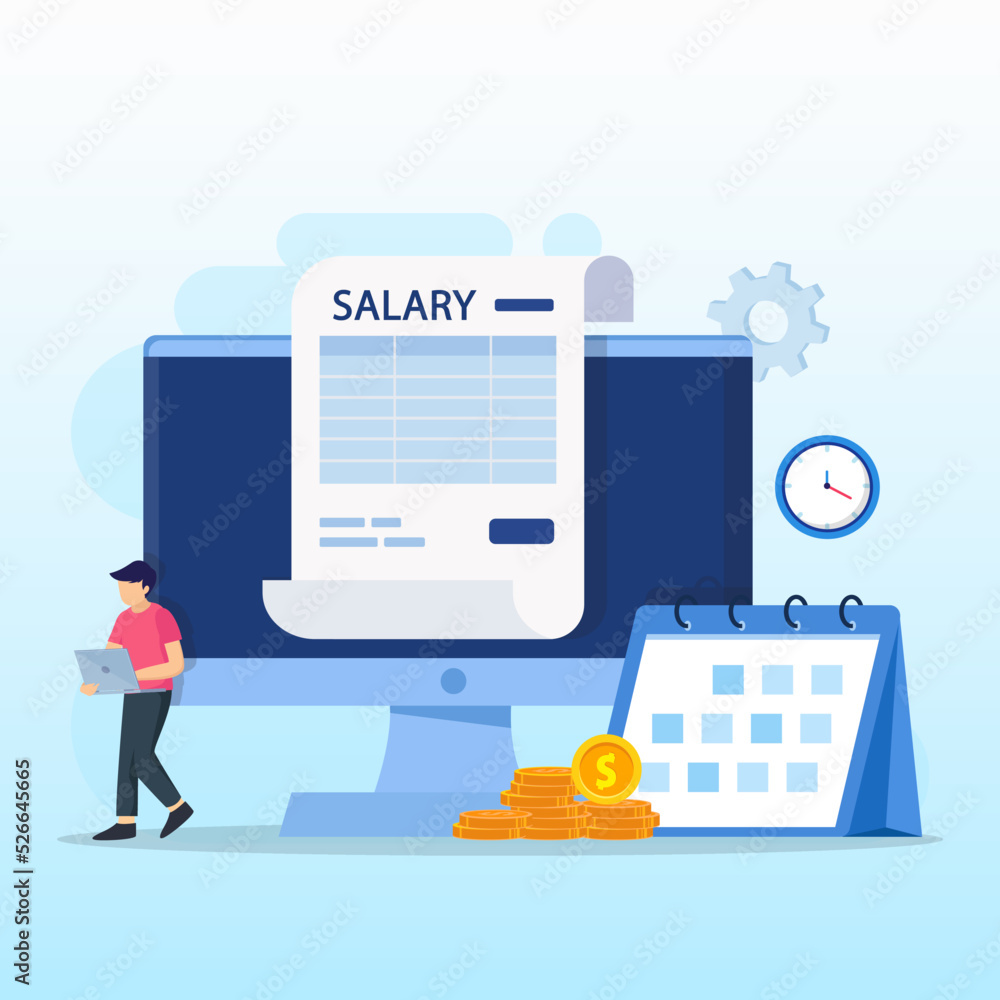 Salary vector concept. online income calculate and automatic payment ...
