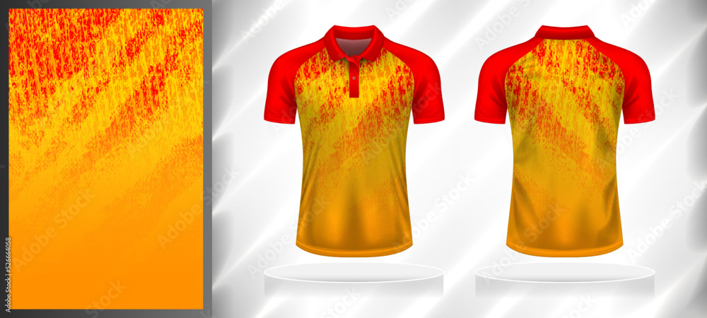 Vector sport pattern design template for Polo T-shirt front and back ...
