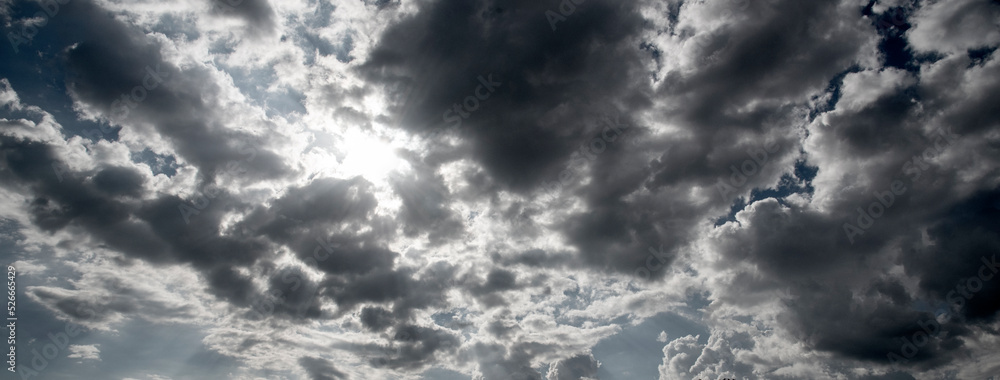 Banner Dramatic dark storm clouds black sky background. Dark ...
