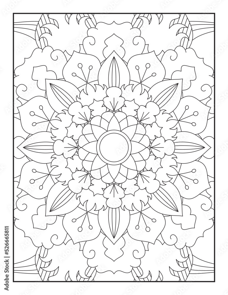 Mandala Coloring Page. Coloring Page Stock Vector | Adobe Stock