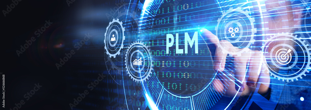 PLM Product lifecycle management system technology concept. Technology ...