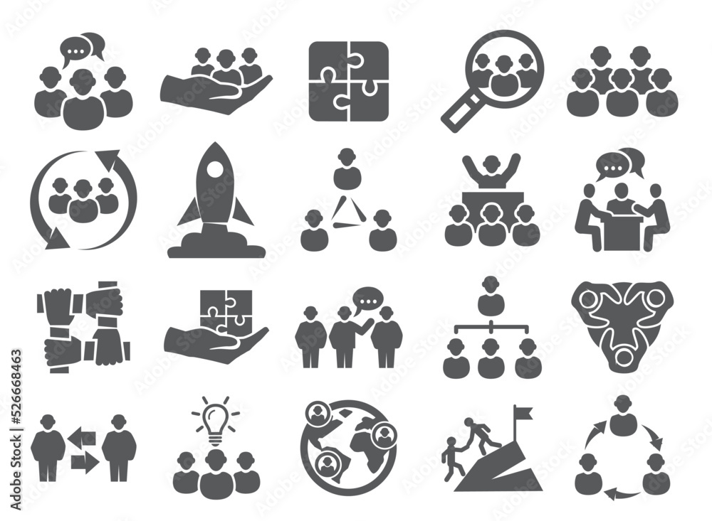 Vector set of team work icons set. Contains such Icons as Collaboration ...