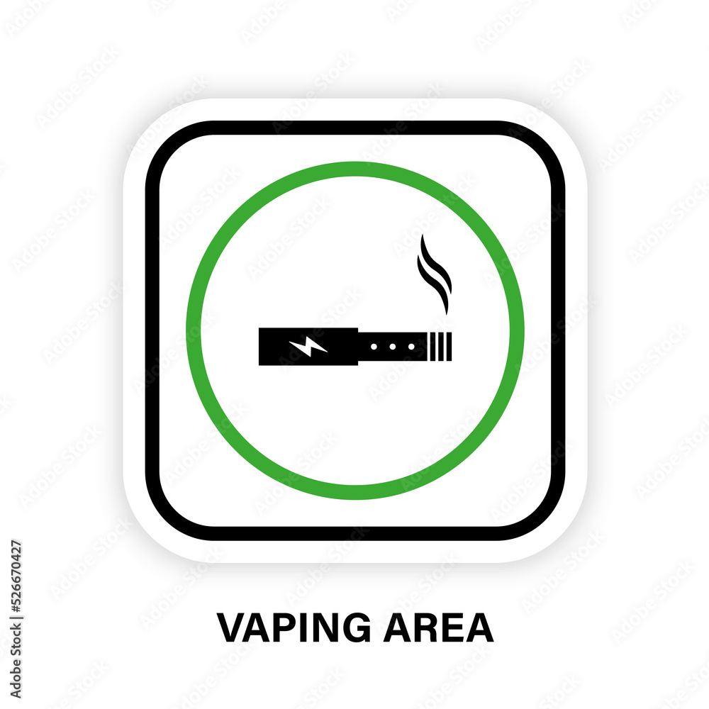 Vape Zone Place Symbol. Smoke Electronic Cigarette Zone Silhouette Icon. Smoking E-Cigarette ...
