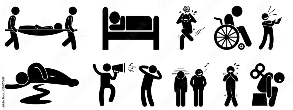Man icon collection . people action pictogram set. flat vector ...